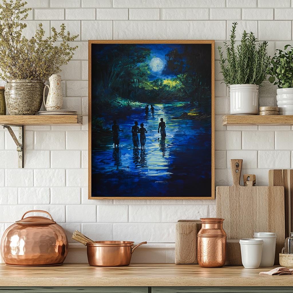 Moody Moonlit Scene Printable - Atmospheric Night Art, Dramatic ...