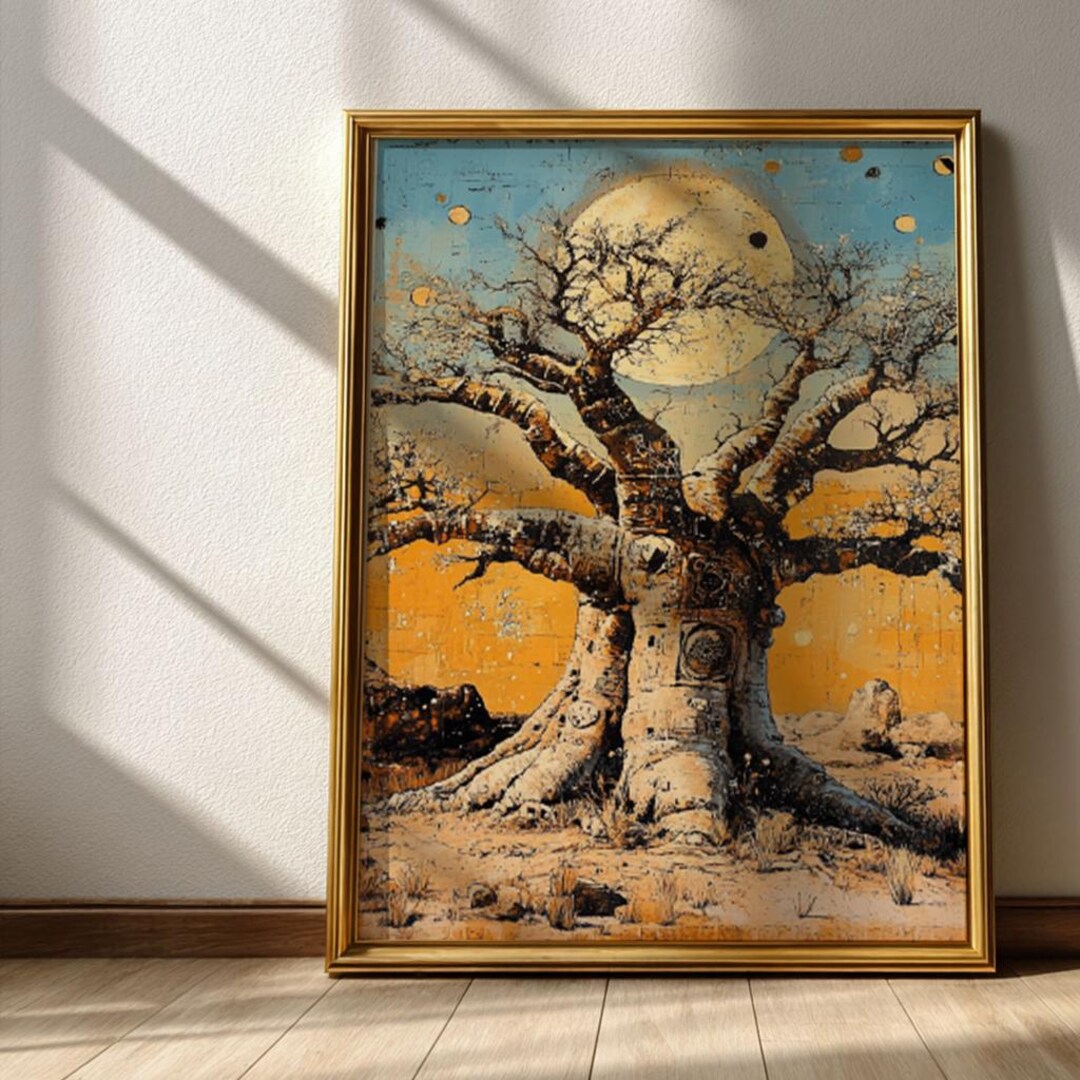 Baobab Tree Wall Art – African Symbol of Strength & Heritage Art Print ...