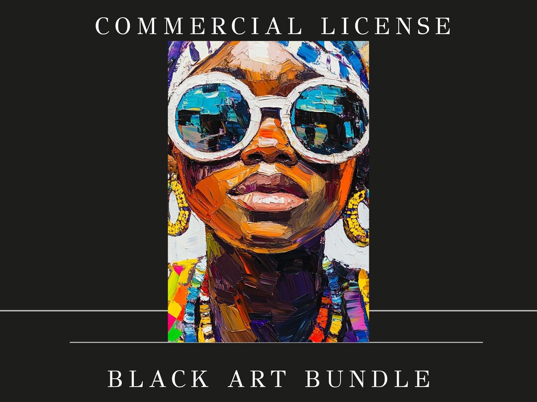 Commercial License for Black Art Collection Prints, Digital Black ...