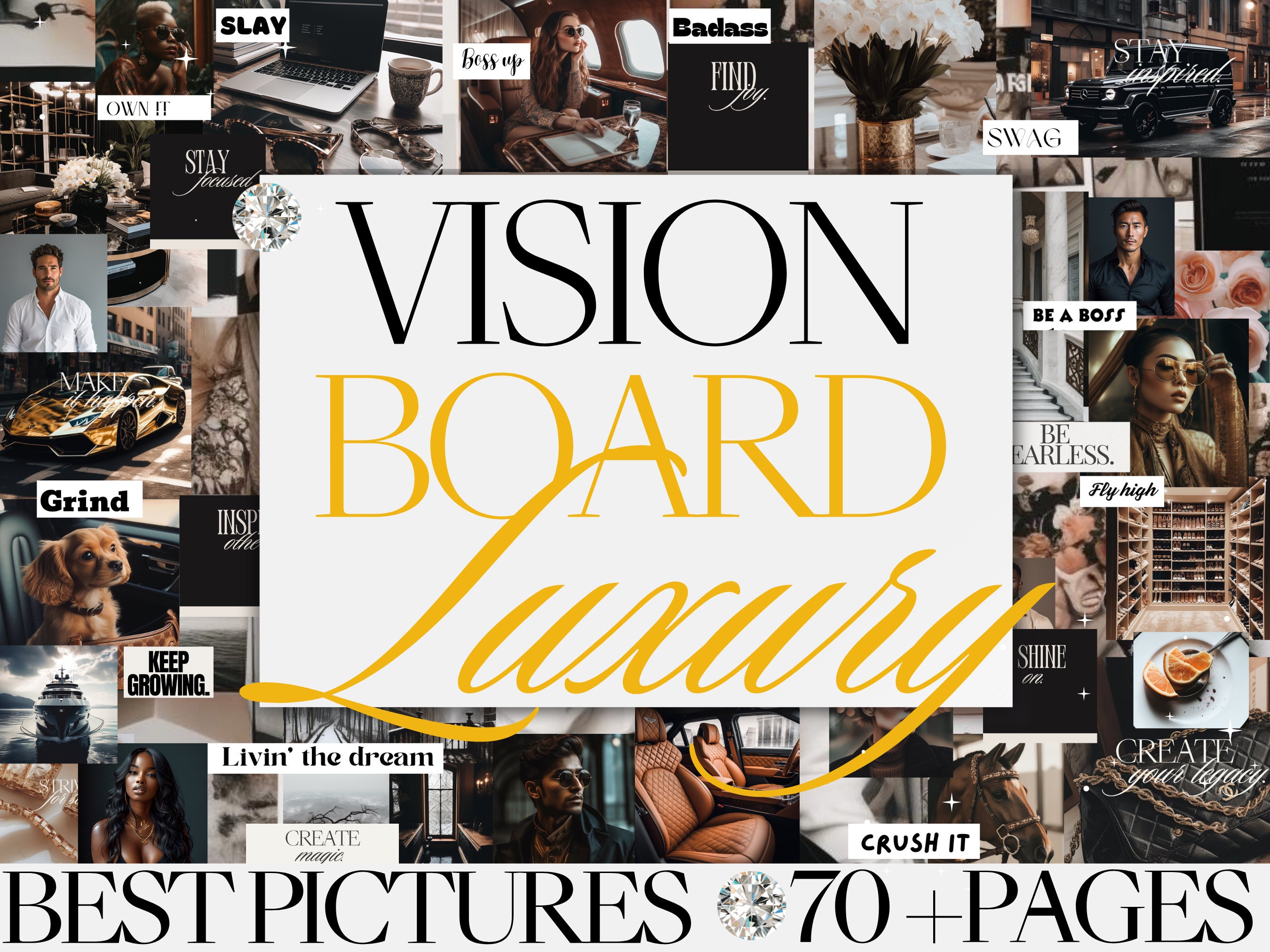 Deluxe Vision Board Kit: Abundance & Manifestation (PDF Downloadable ...