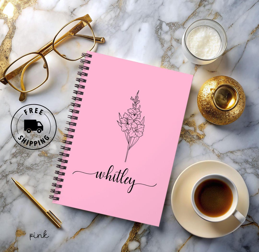 Personalized Birth Flower Journal With Name - Custom Wildflower ...