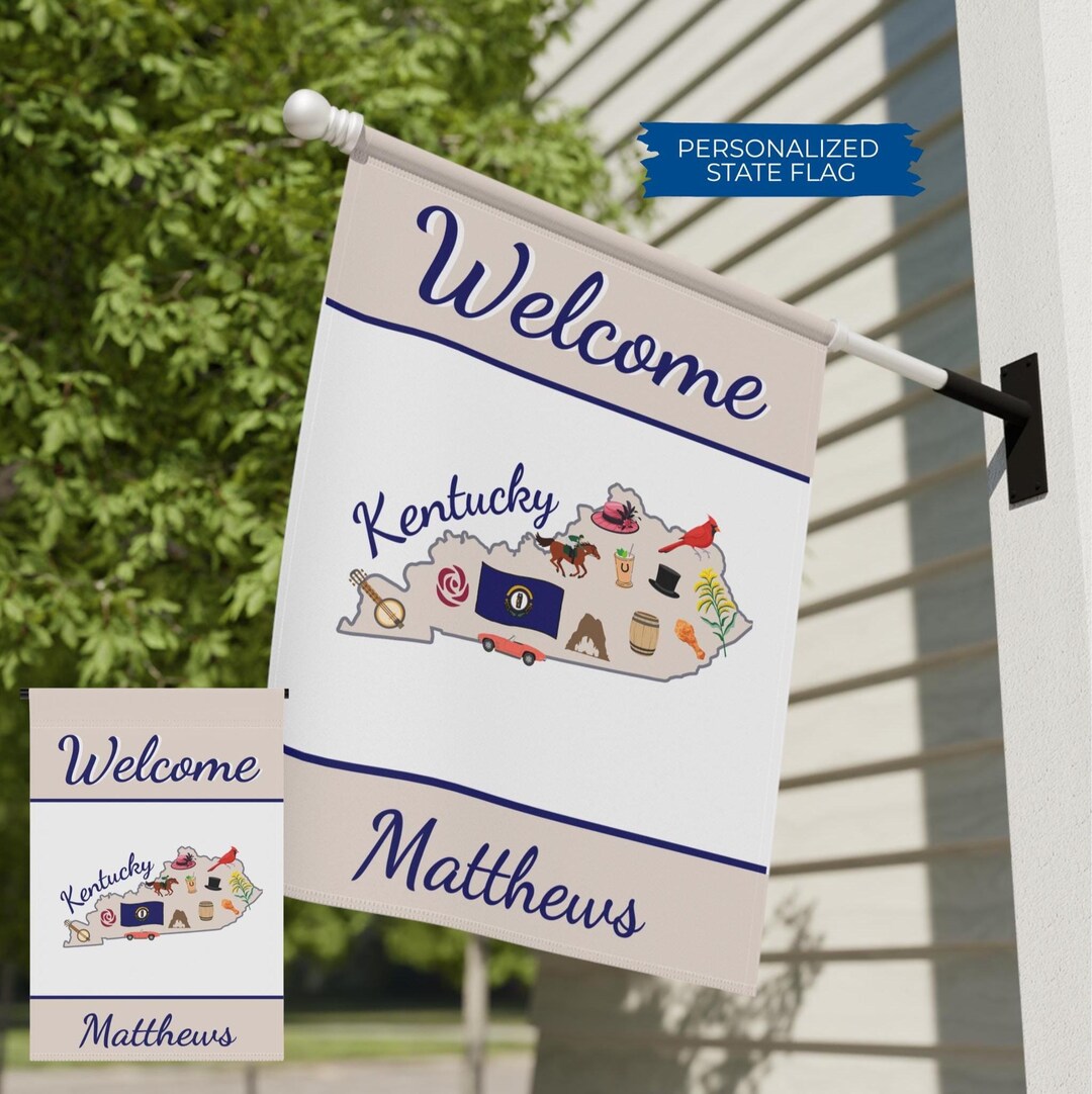Personalized State Garden Flag -choose Your State (50 Options) | Custom ...