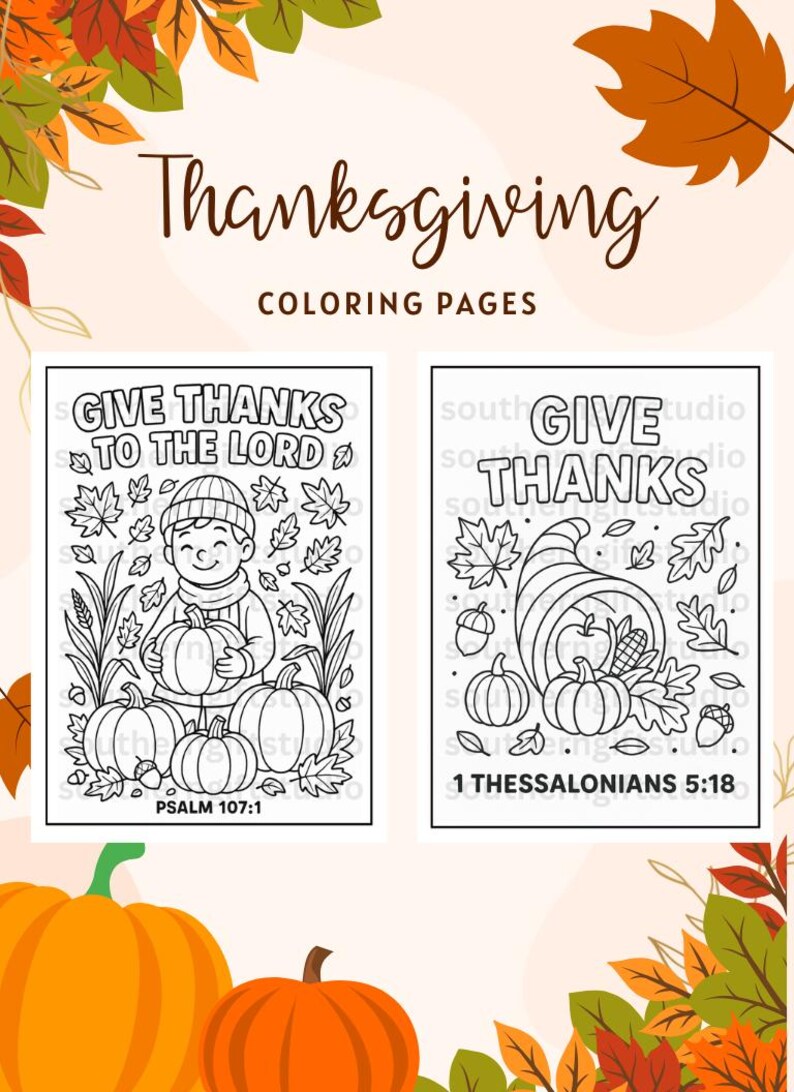 Fall Christian Coloring Pages for Kids – Thanksgiving Bible Verse ...
