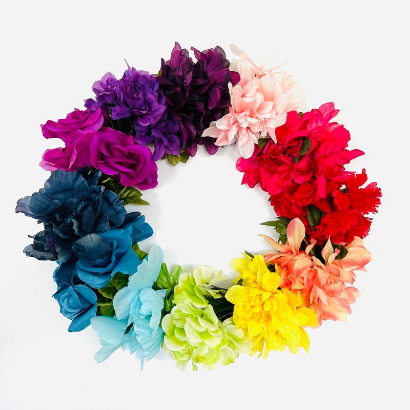 Rainbow Wreath - Etsy