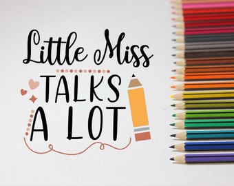 Little Miss Talks a Lot Svg - Etsy