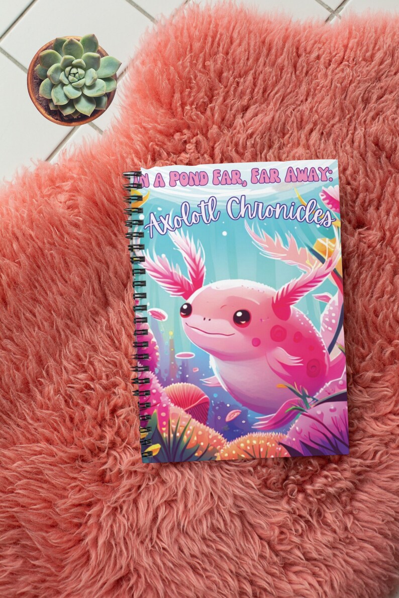 Axolotl Journal Spiral Notebook Gift for Her, Chronicle Notepad Soft ...