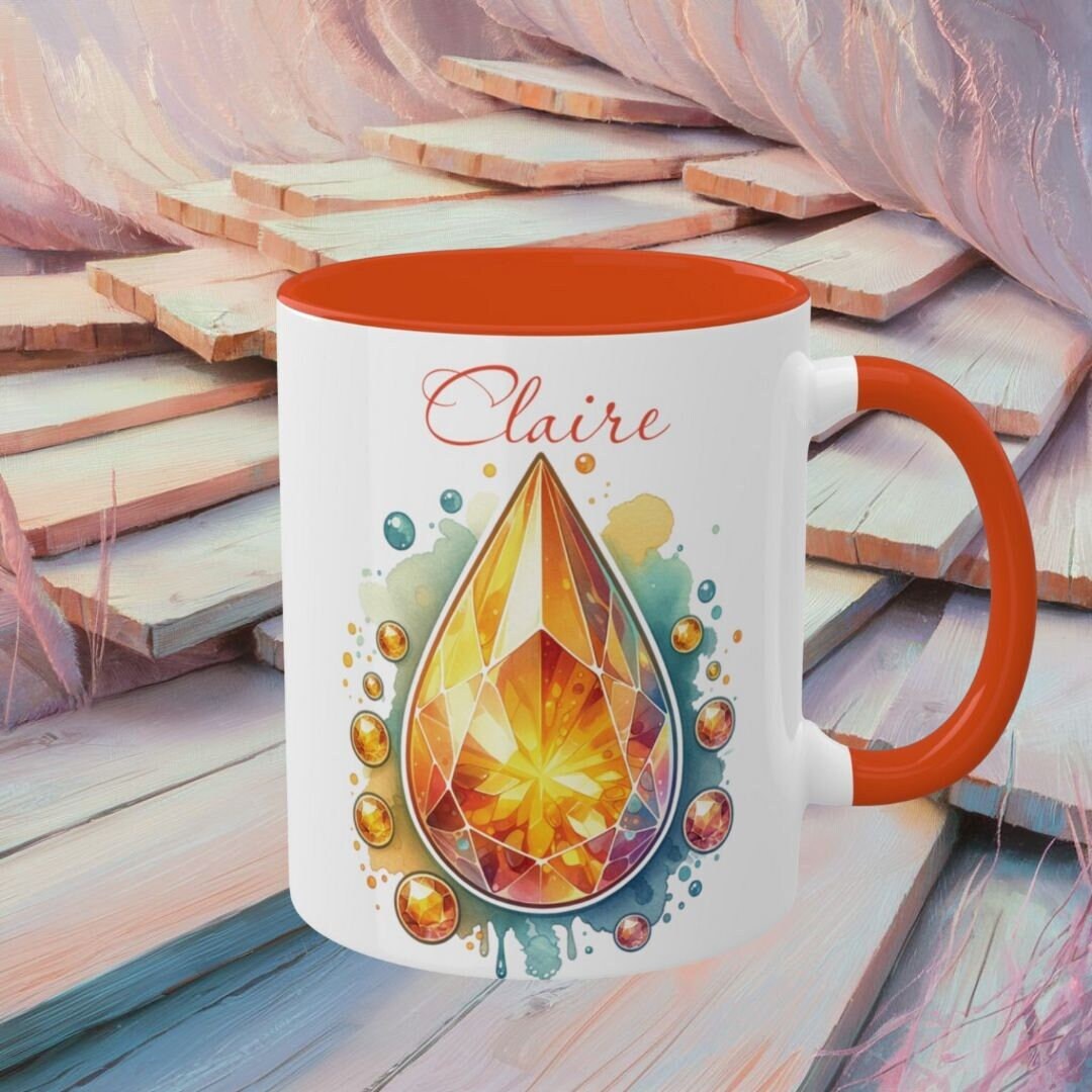 Personalized Birth Stone November Birthday Mug Gift, Custom Name ...