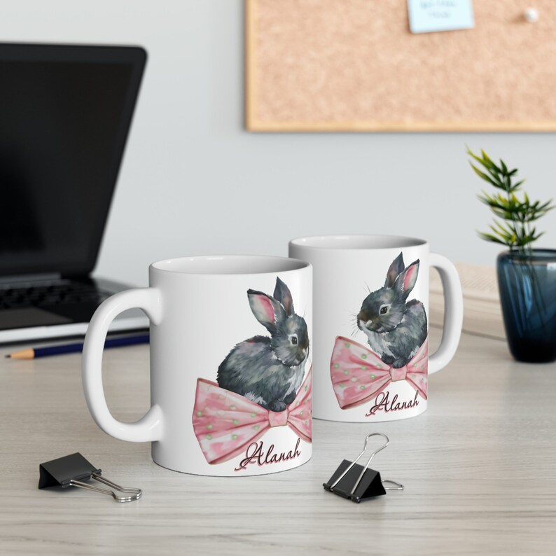 Personalized Bow Coquette Pink Coffee Tea Mug Gift for Her, Coquette ...