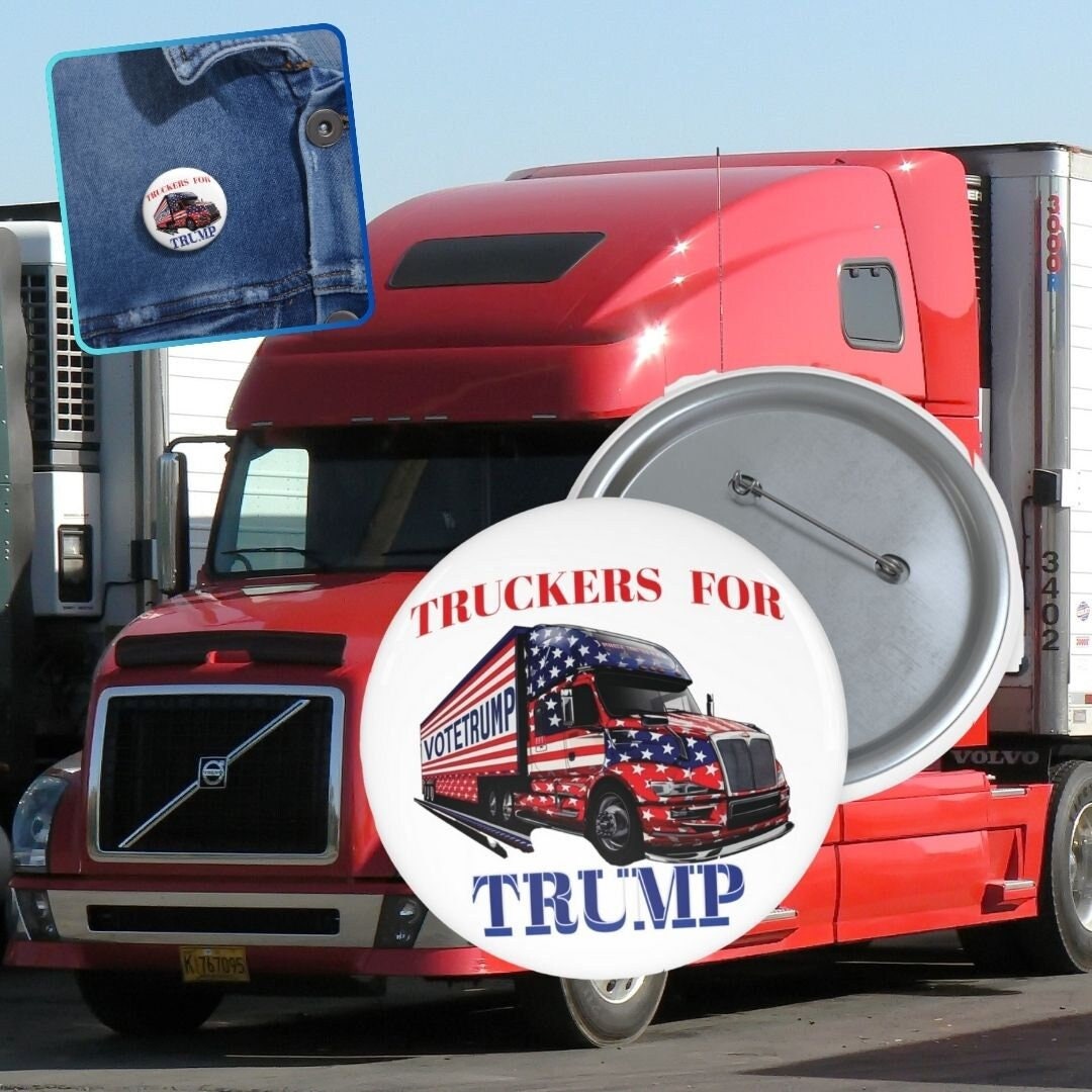 President Election 2024 Truckers for Trump Pin Buttons, Vote Choice Pin ...