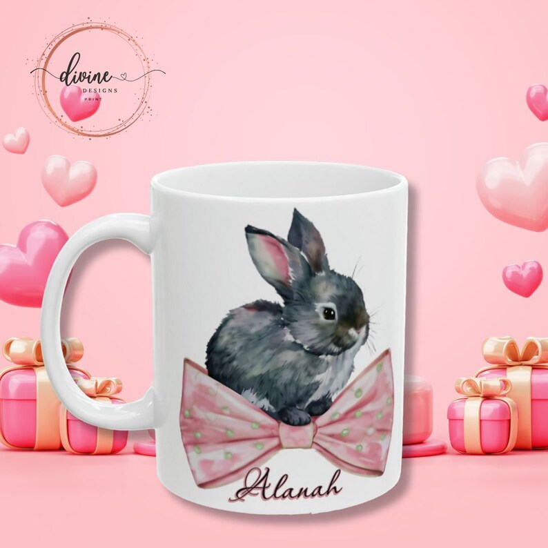 Personalized Bow Coquette Pink Coffee Tea Mug Gift for Her, Coquette ...