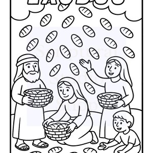 Manna From Heaven Coloring Page: Exodus Bible Story (instant Download ...