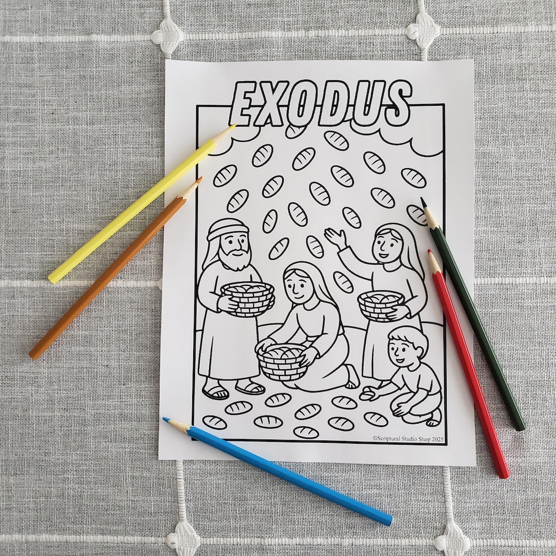 Manna From Heaven Coloring Page: Exodus Bible Story (instant Download ...