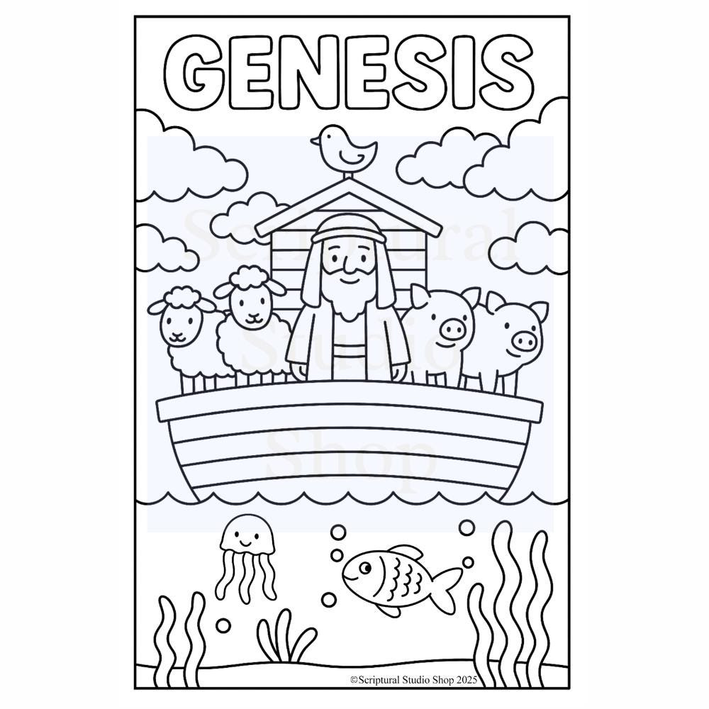 Genesis Noah’s Ark Printable | Bible Story Coloring Page for Kids ...