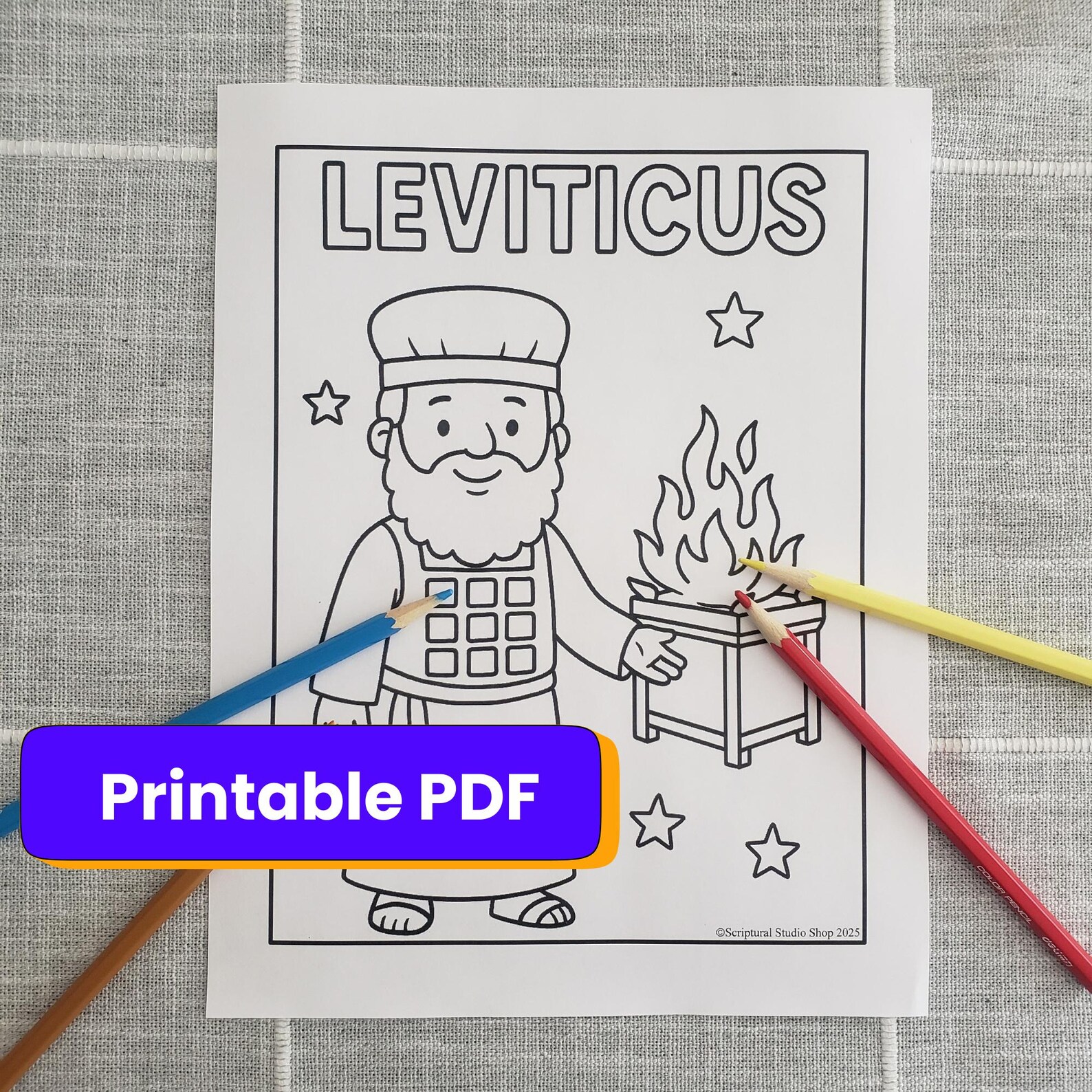 Leviticus Coloring Page: High Priest, Torah Bible Lesson (PDF) - Etsy