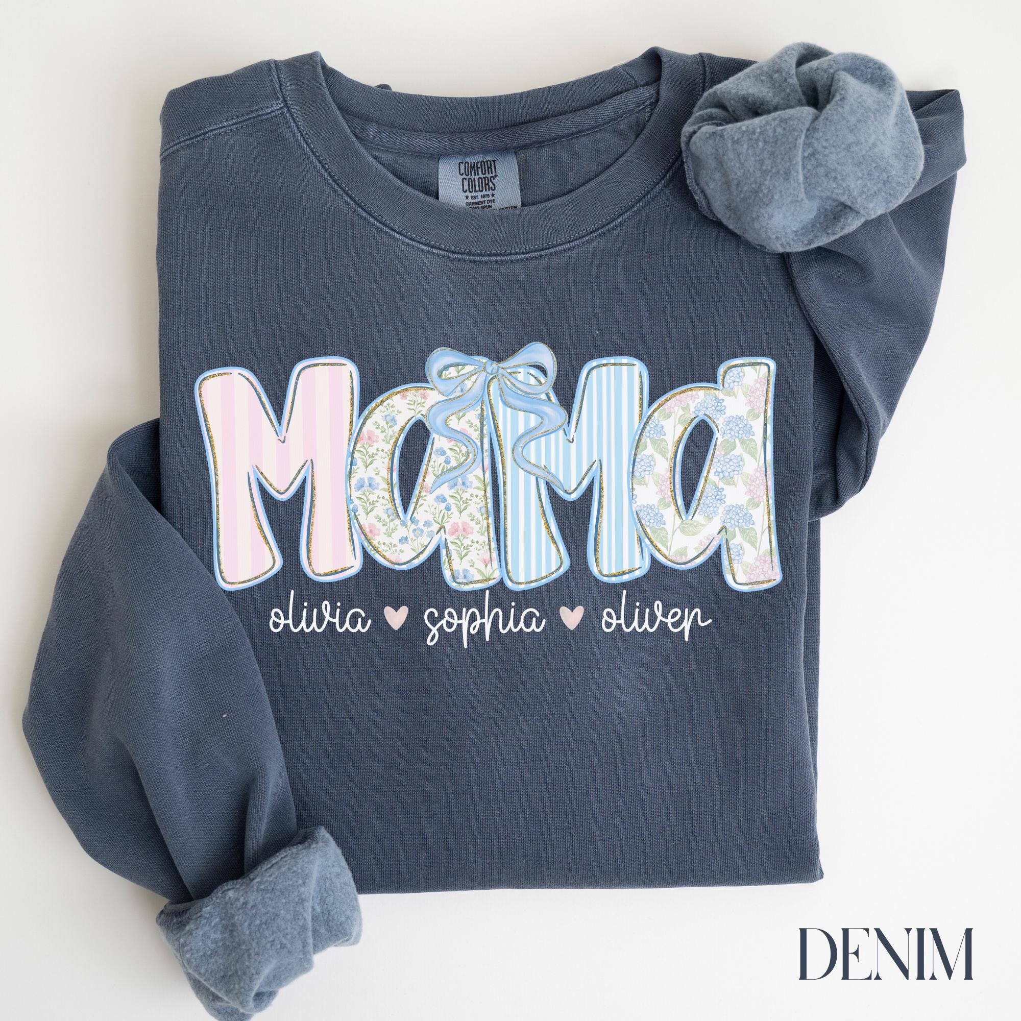 Custom Mama Sweatshirt, Gift for Mama, Personalized Mama Sweater, New ...