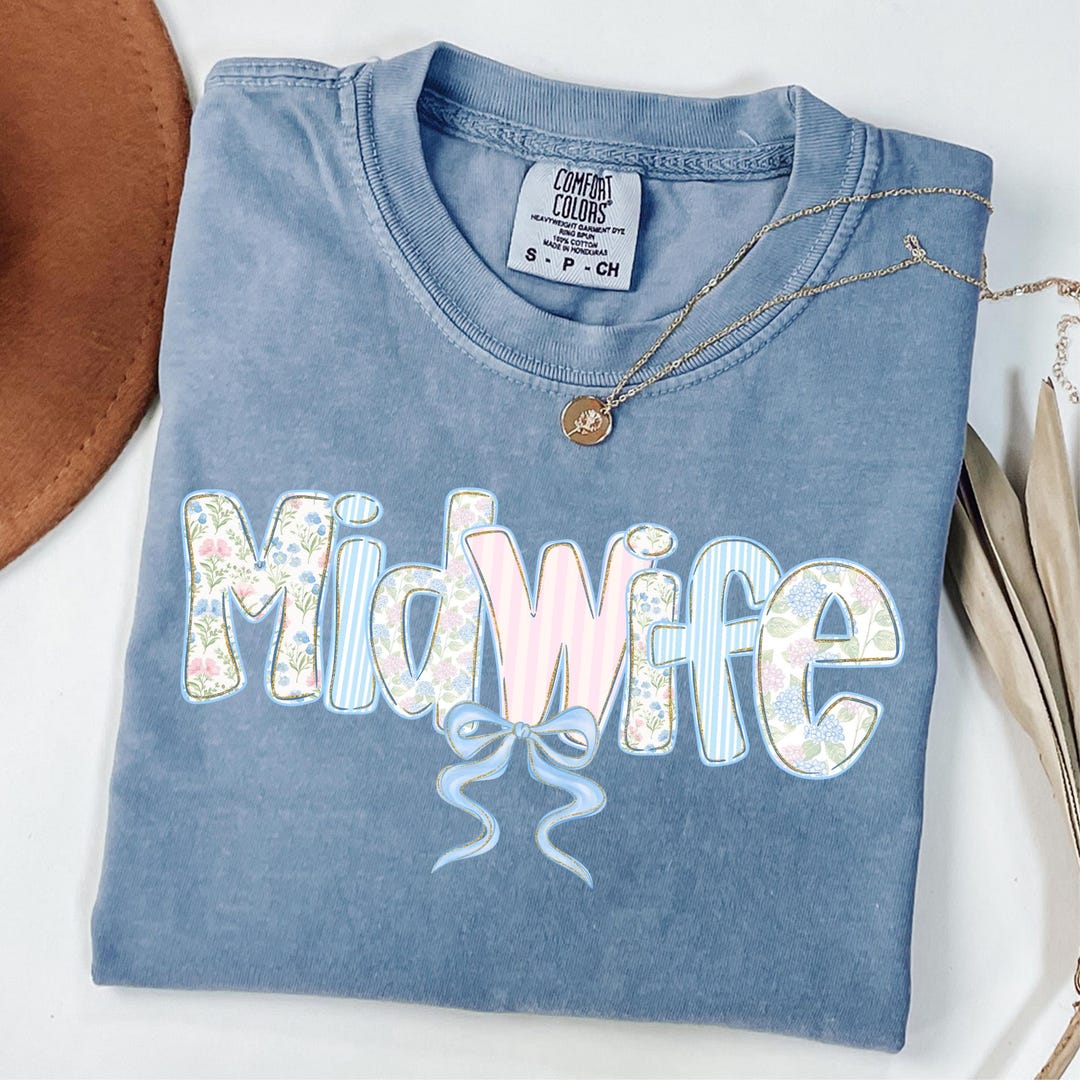 Comfort Colors Midwife Shirt, Nurse Midwife Gift, Coquette Bow Midwife ...