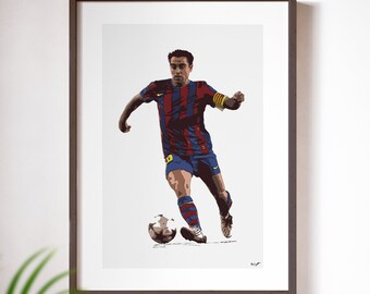 Xavi Hernandez Poster Print Fc Barcelona - Etsy