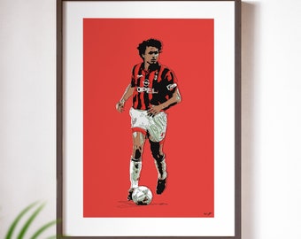 Paolo Maldini Legend of Soccer Football Vintage Star Poster - Etsy