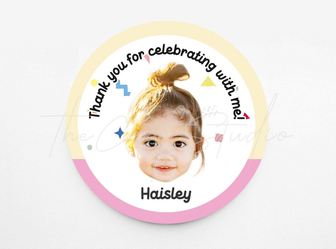 Kids Birthday Photo Stickers | Custom Face Stickers | Birthday Photo ...