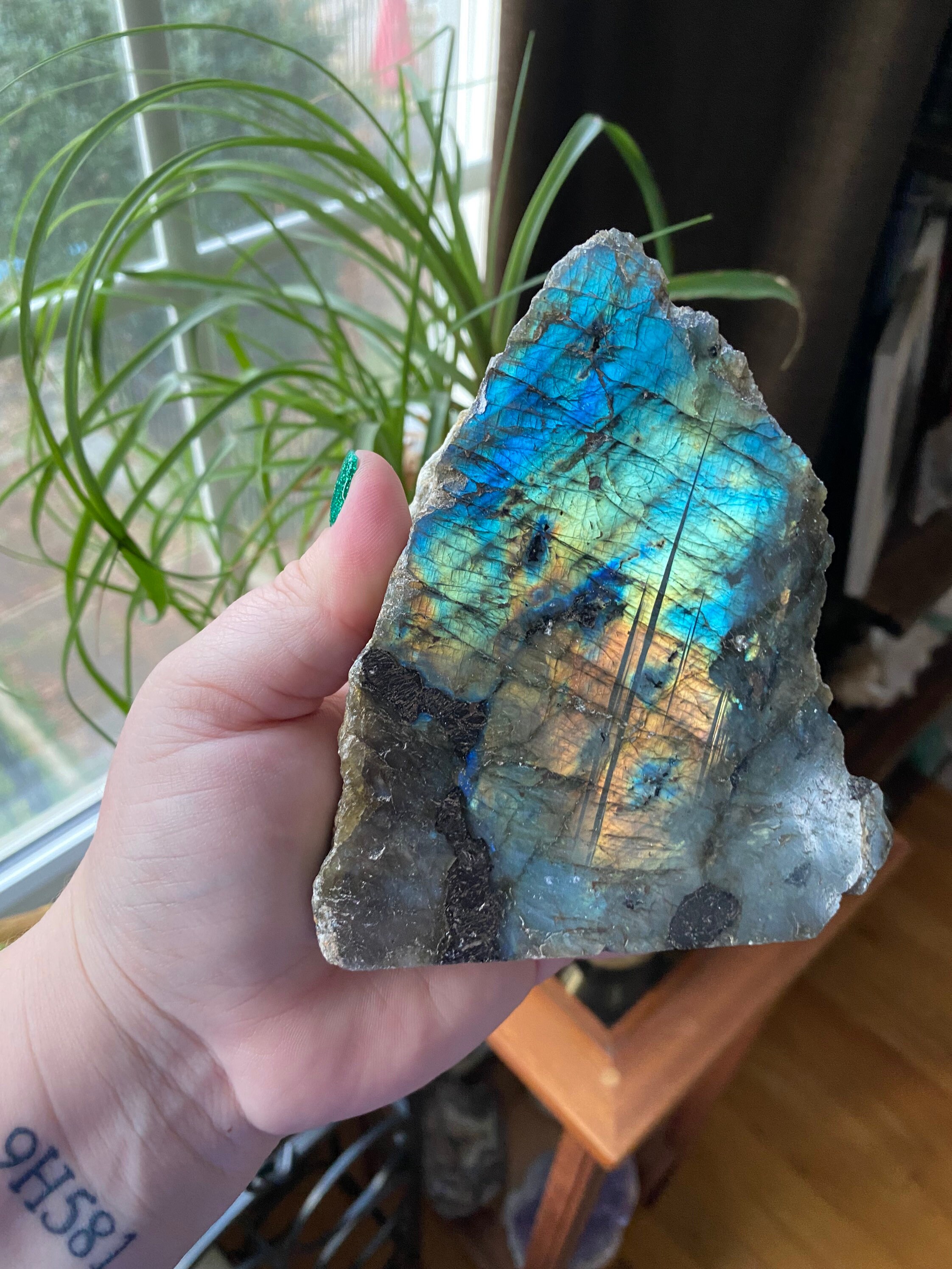Home Décor Flashy Labradorite half polished half raw Rocks & Geodes ...