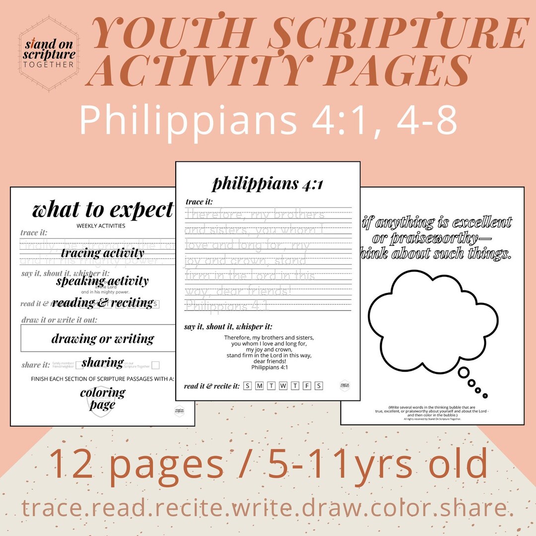Philippians 4:1,4-8 | Rejoice Always | Youth (5-11yr) Scripture ...