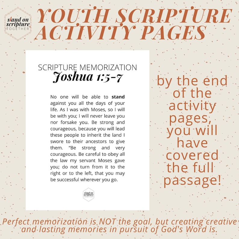 Joshua 1:5-7 | Strong & Courageous | Youth (5-11yr) Scripture ...