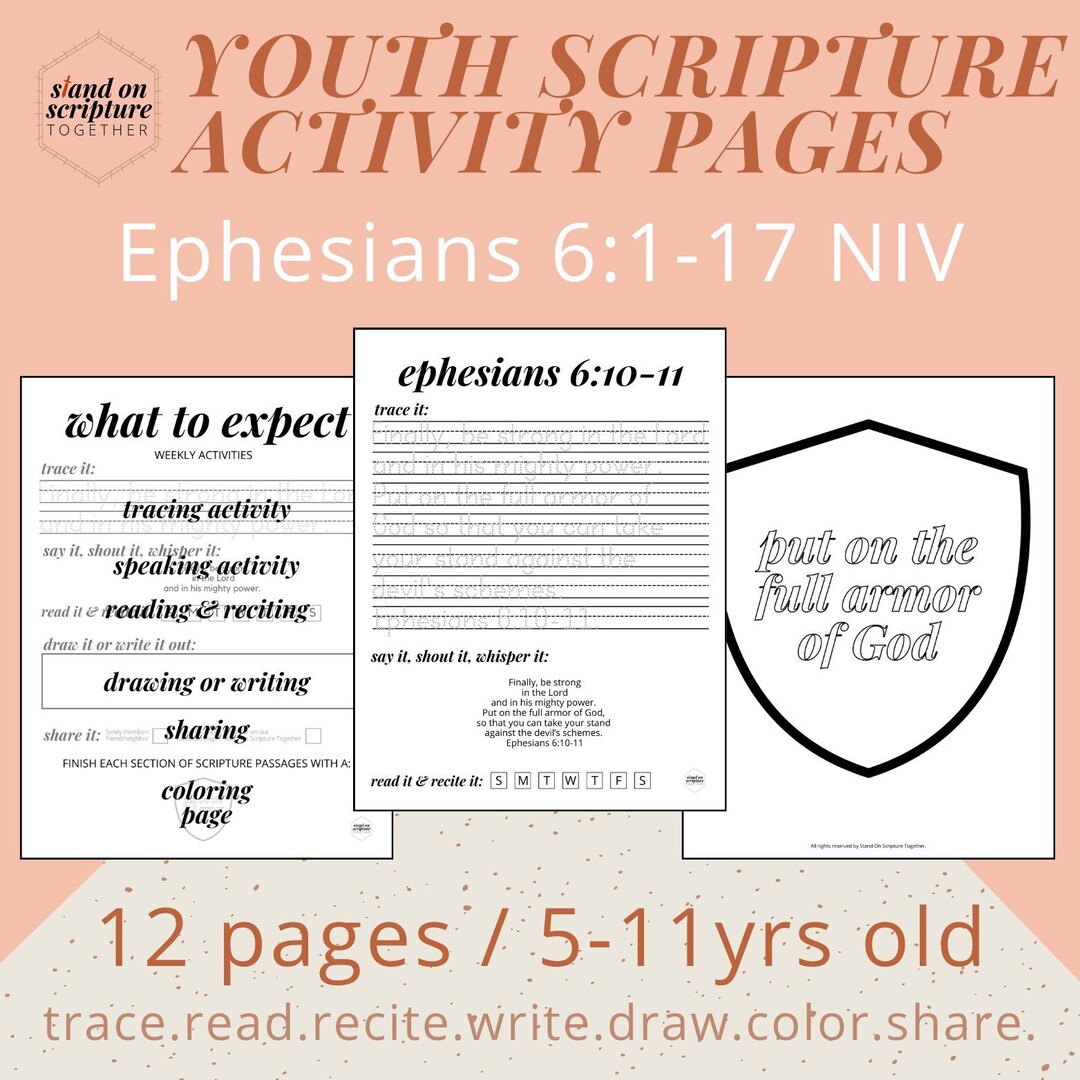 Ephesians 6:10-17 | Armor of God | Youth (5-11yr) Scripture ...