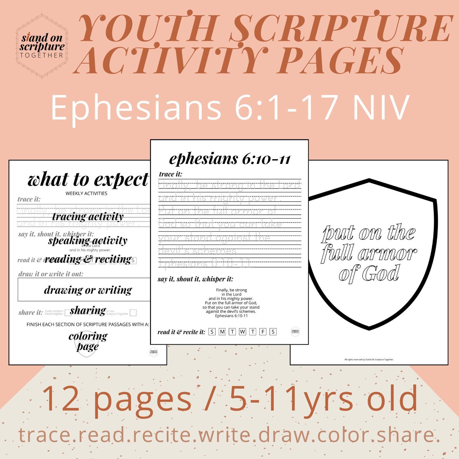Ephesians 6:10-17 | Armor of God | Youth (5-11yr) Scripture ...