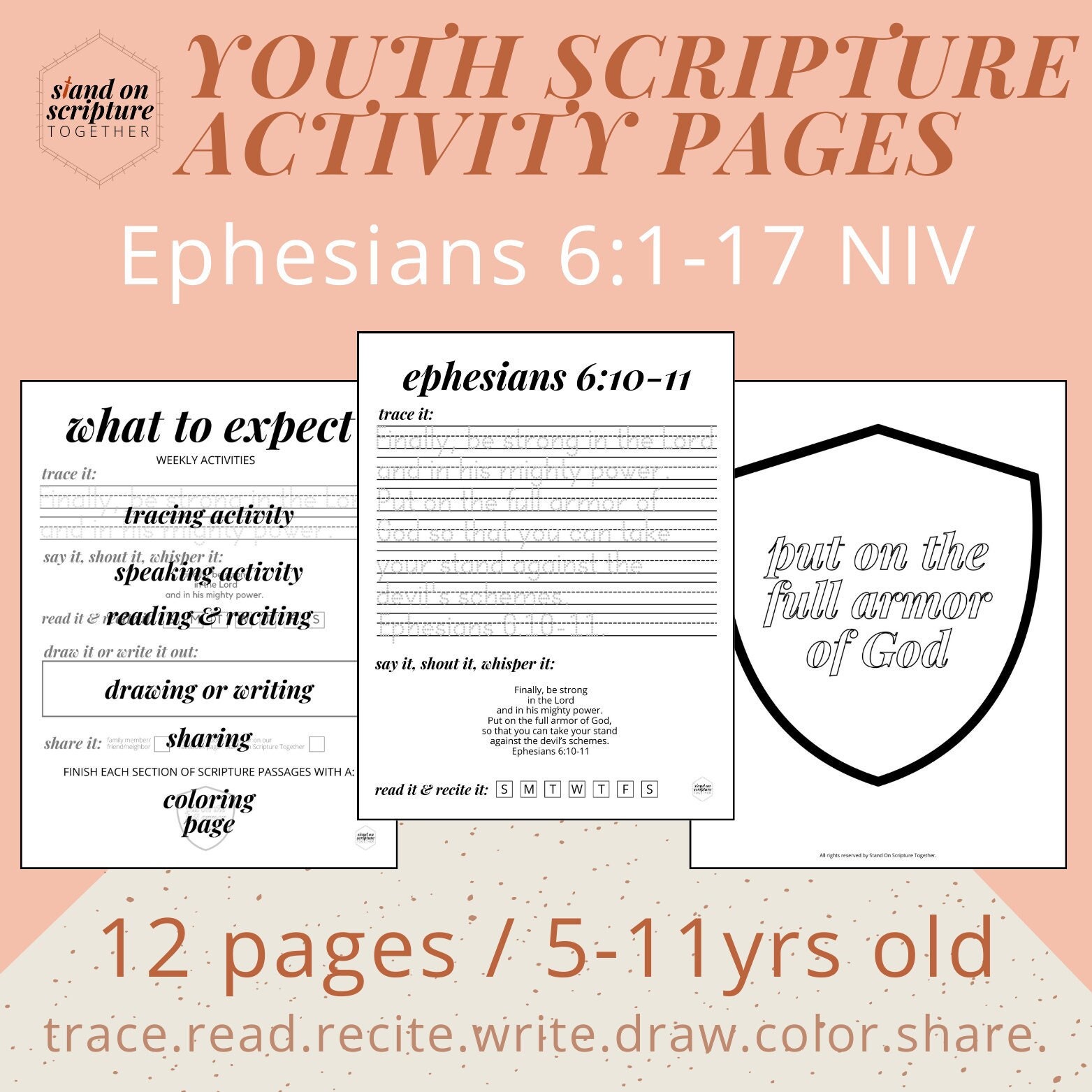 Ephesians 6:10-17 | Armor of God | Youth (5-11yr) Scripture ...