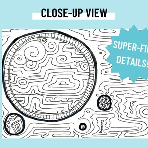 Space-themed Adult Coloring Page | Stars, Planets, Moons, and Galaxies ...