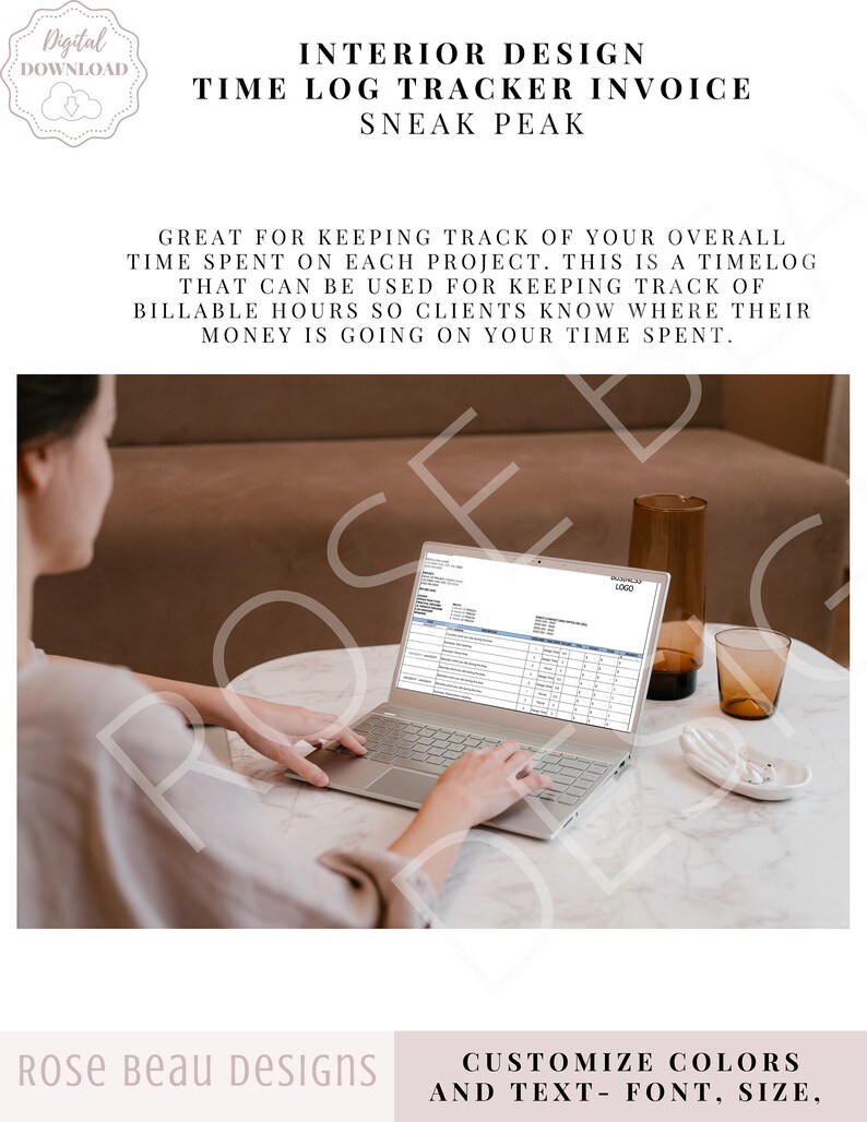 Interior Design 5 Editable Templates Schedules and Invoices | Excel ...