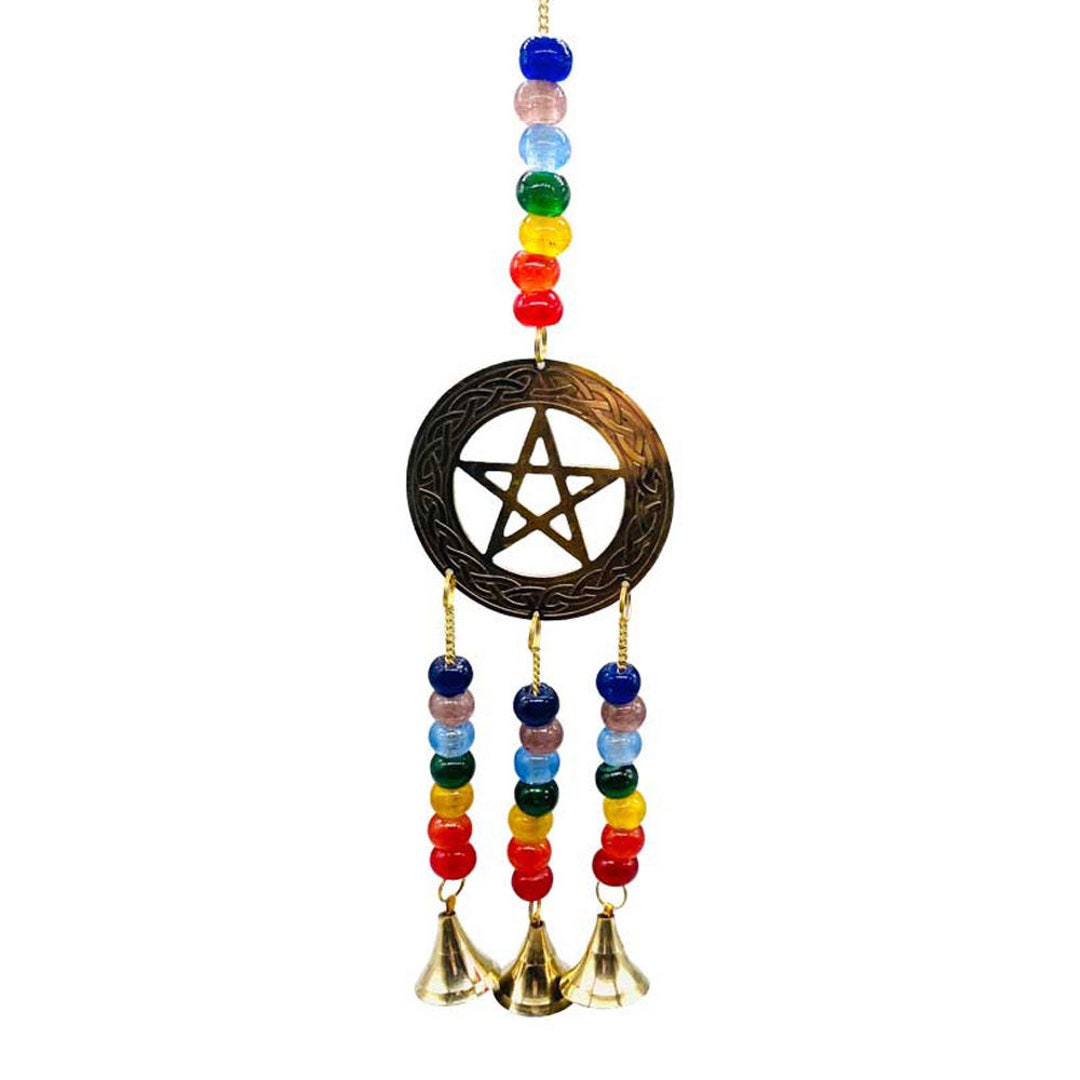 Brass Pentagram Chime With Multicolor Beads - Etsy
