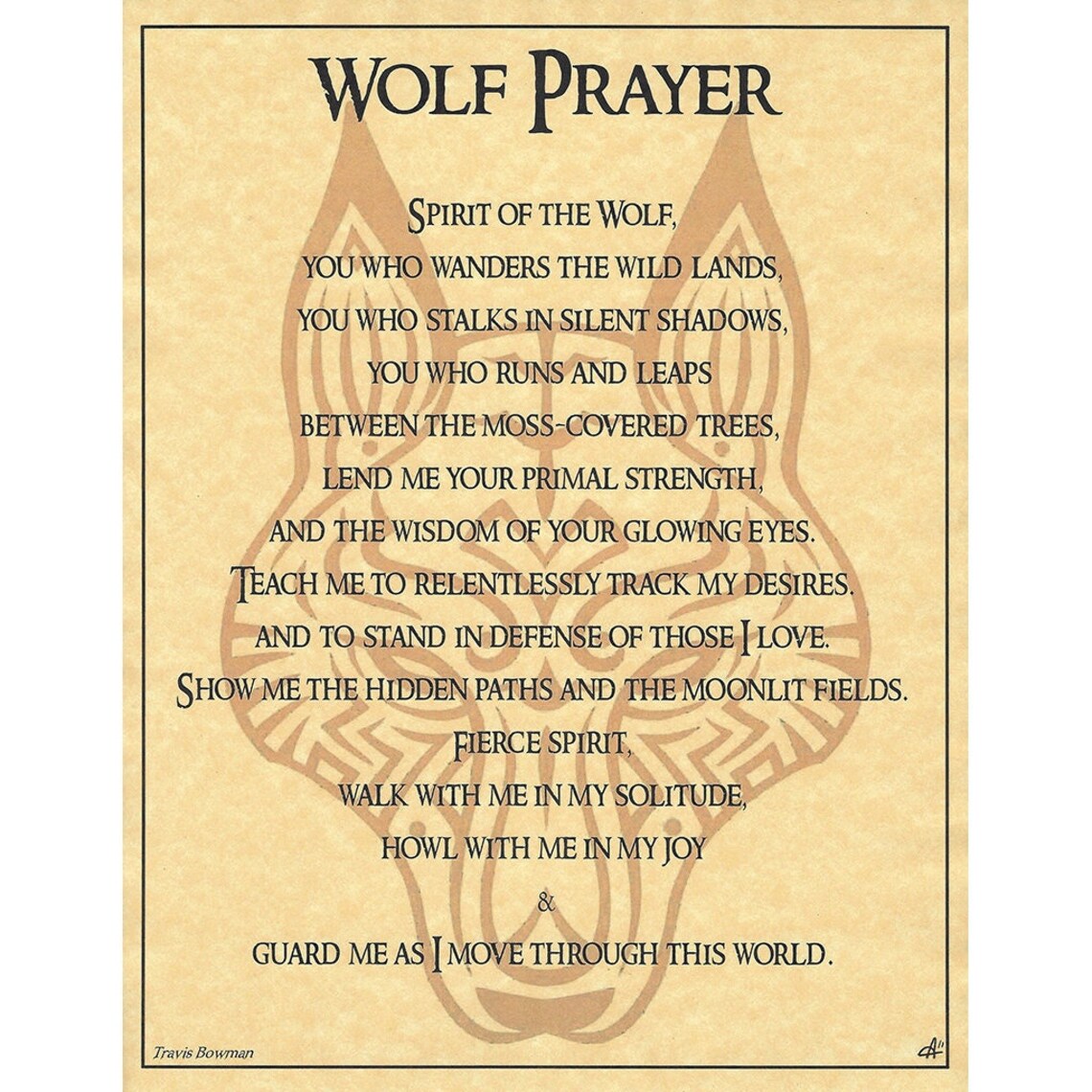 Wolf Prayer Poster | Etsy