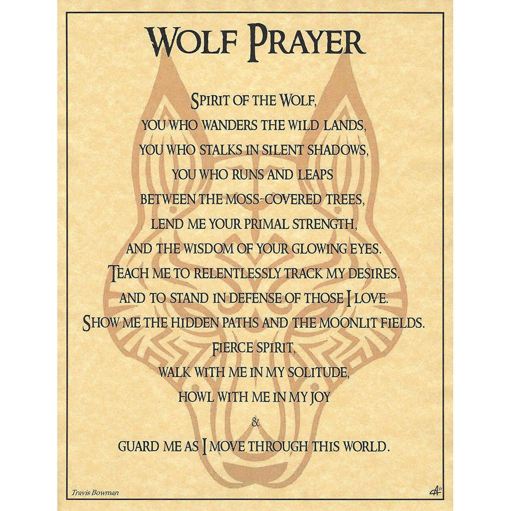 Wolf Prayer Poster - Etsy