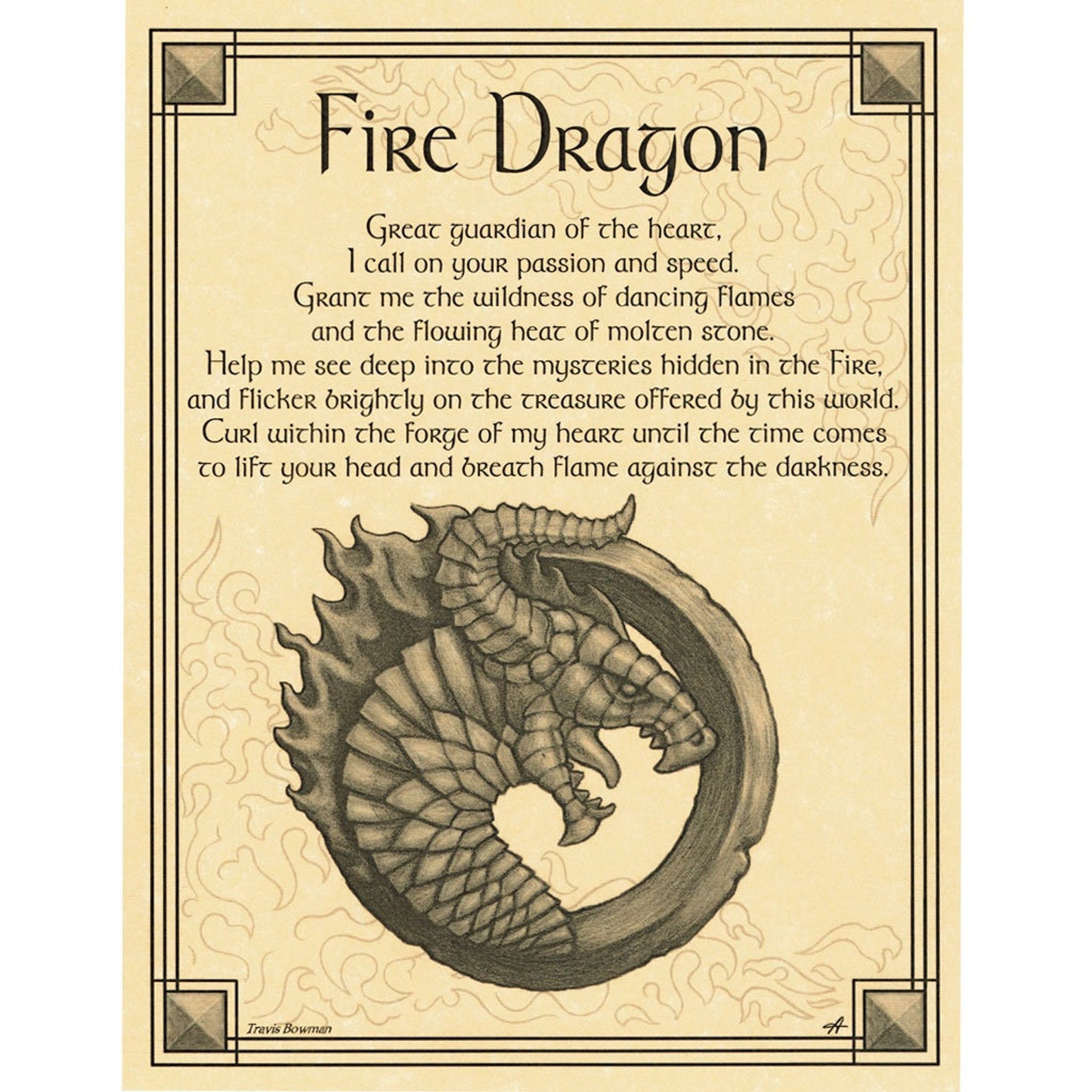 Fire Dragon Poster - Etsy
