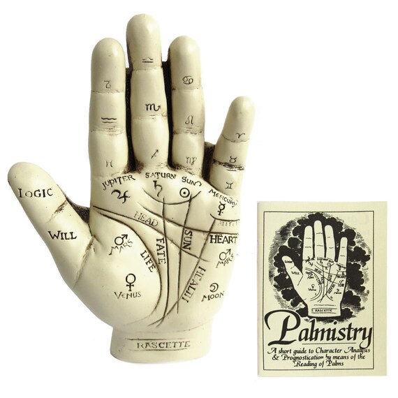 Palmistry Hand with Mini Palmistry Guide | Etsy