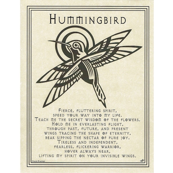 Hummingbird Prayer Poster - Etsy