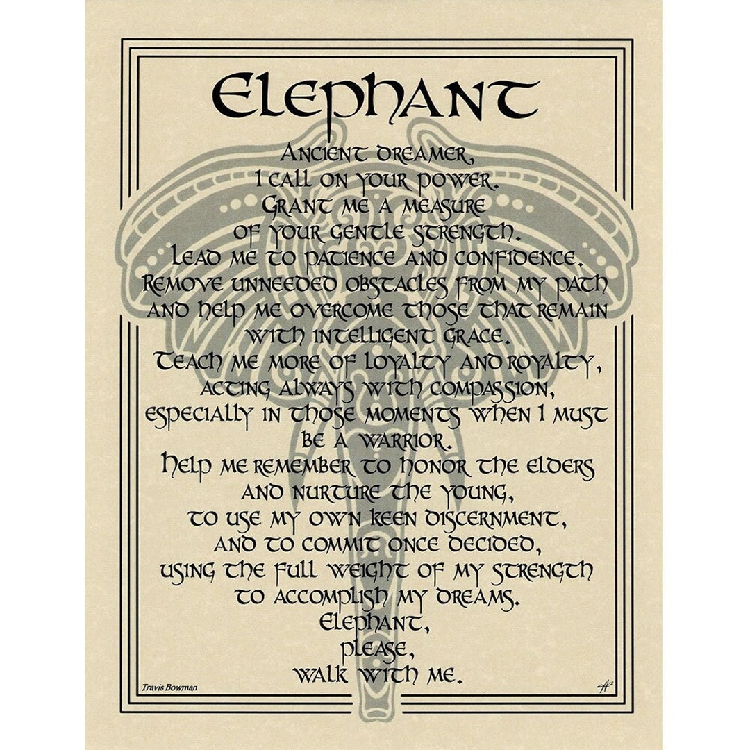 Elephant Prayer Poster - Etsy