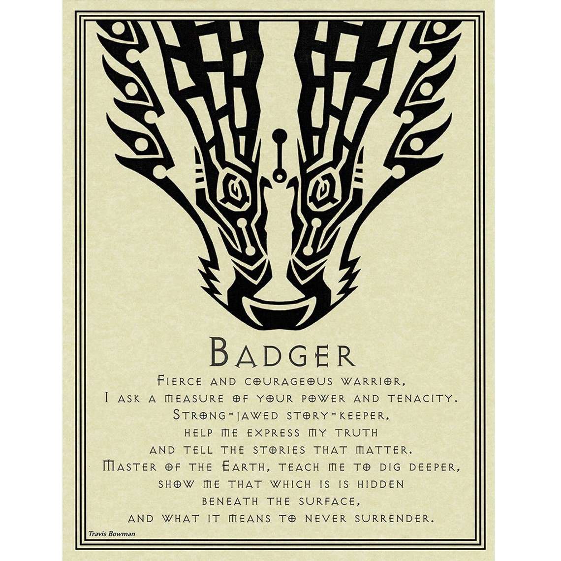 Badger Prayer Poster | Etsy