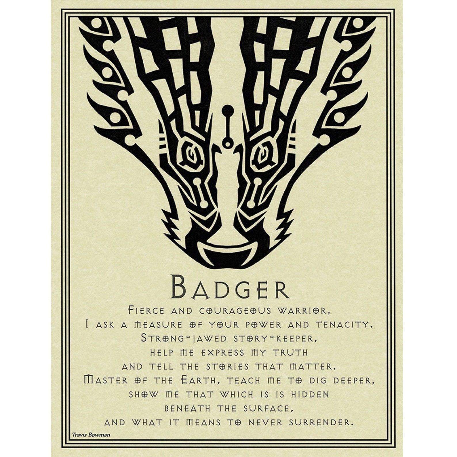 Badger Prayer Poster | Etsy