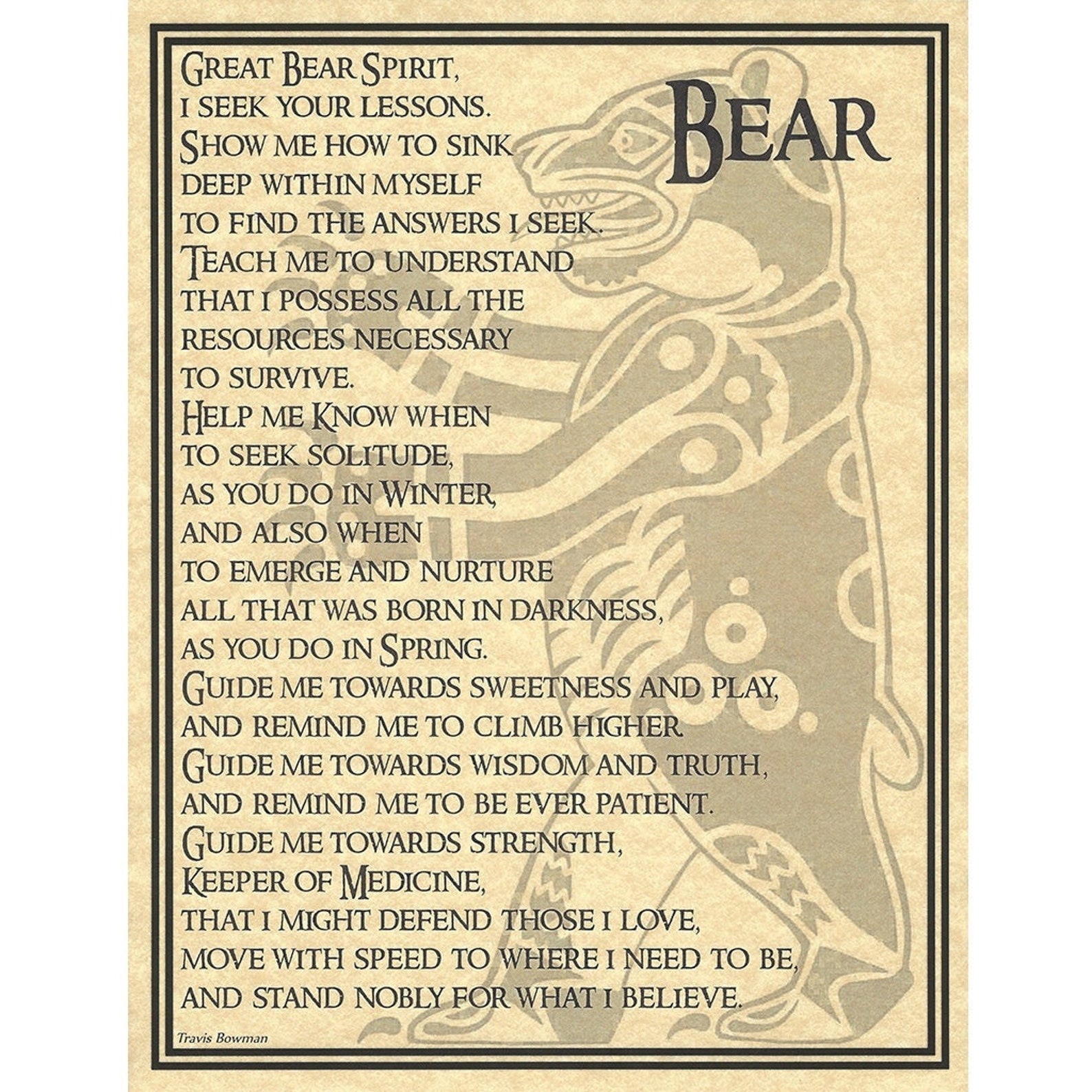 Bear Prayer Poster - Etsy
