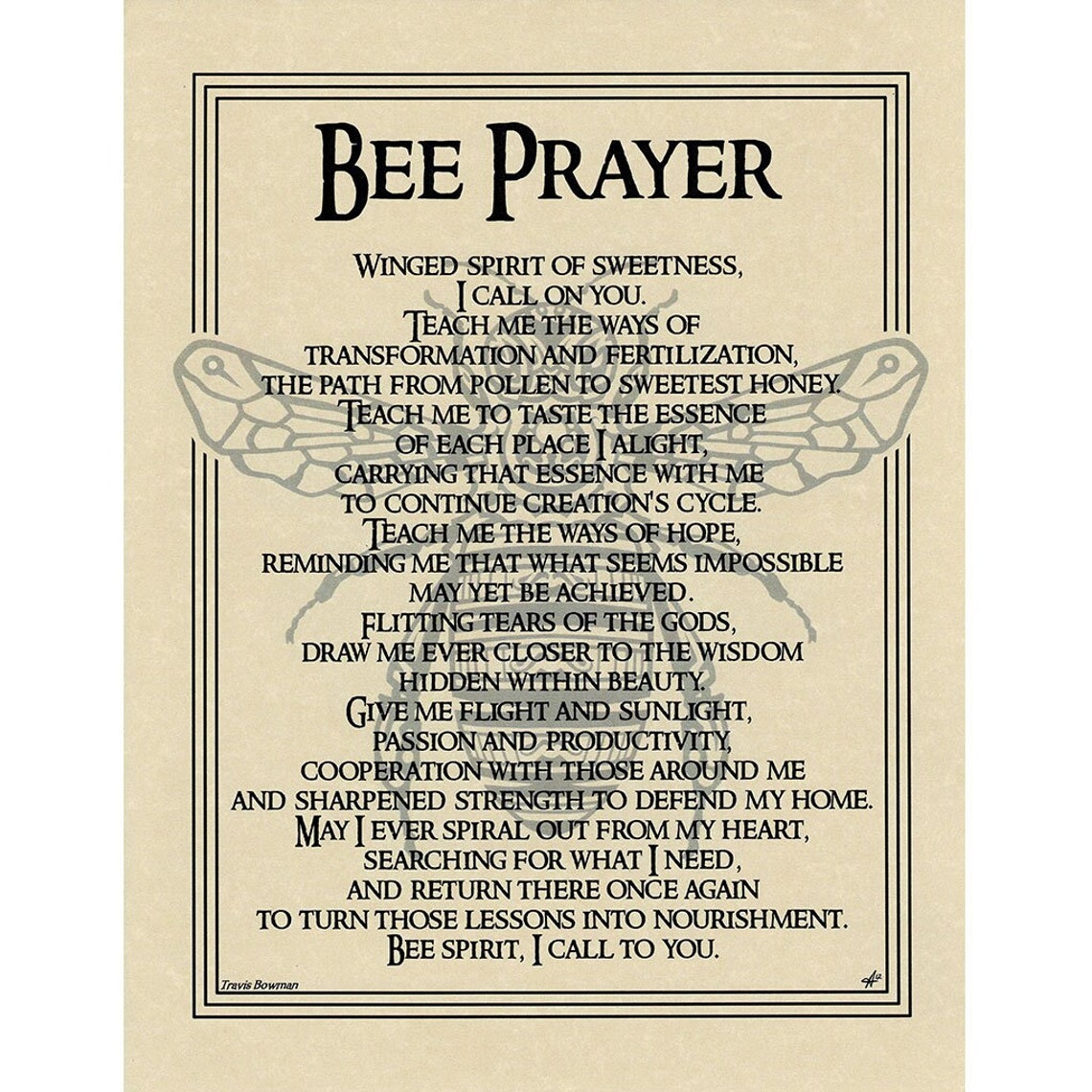 Bee Prayer Poster - Etsy