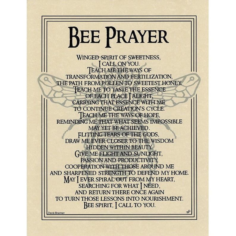 Bee Prayer Poster - Etsy