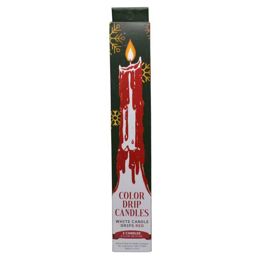 Color Drip Candles box of 2 Taper Candles Red - Etsy