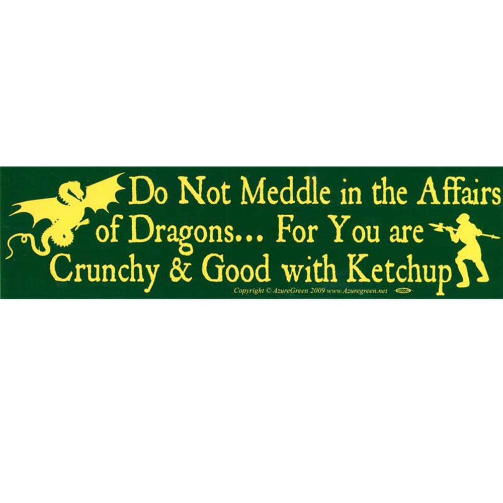Do Not Meddle in the Affairs of Dragons Bumper Sticker - Etsy