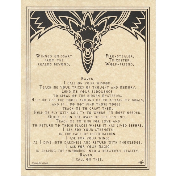 Raven Prayer Poster - Etsy