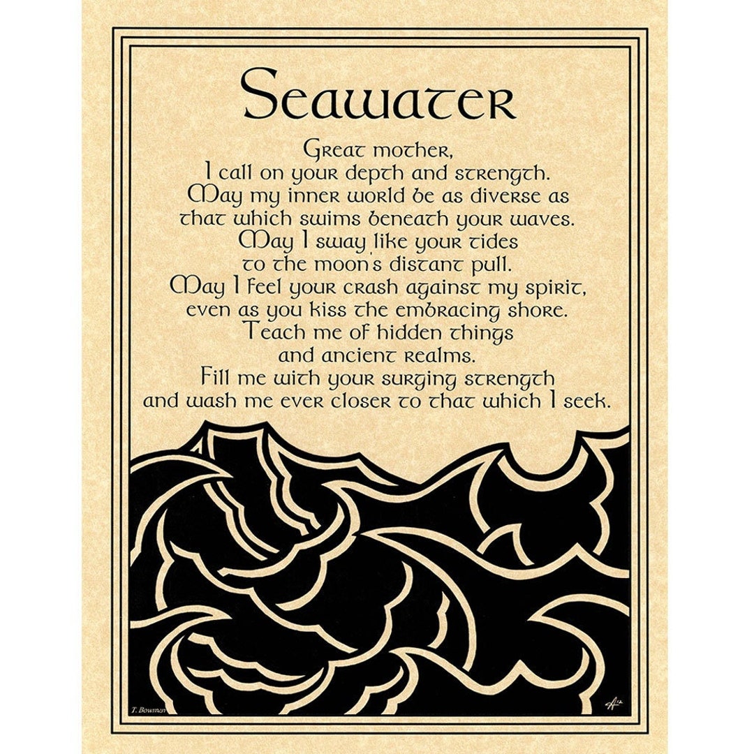 Seawater Prayer Poster - Etsy