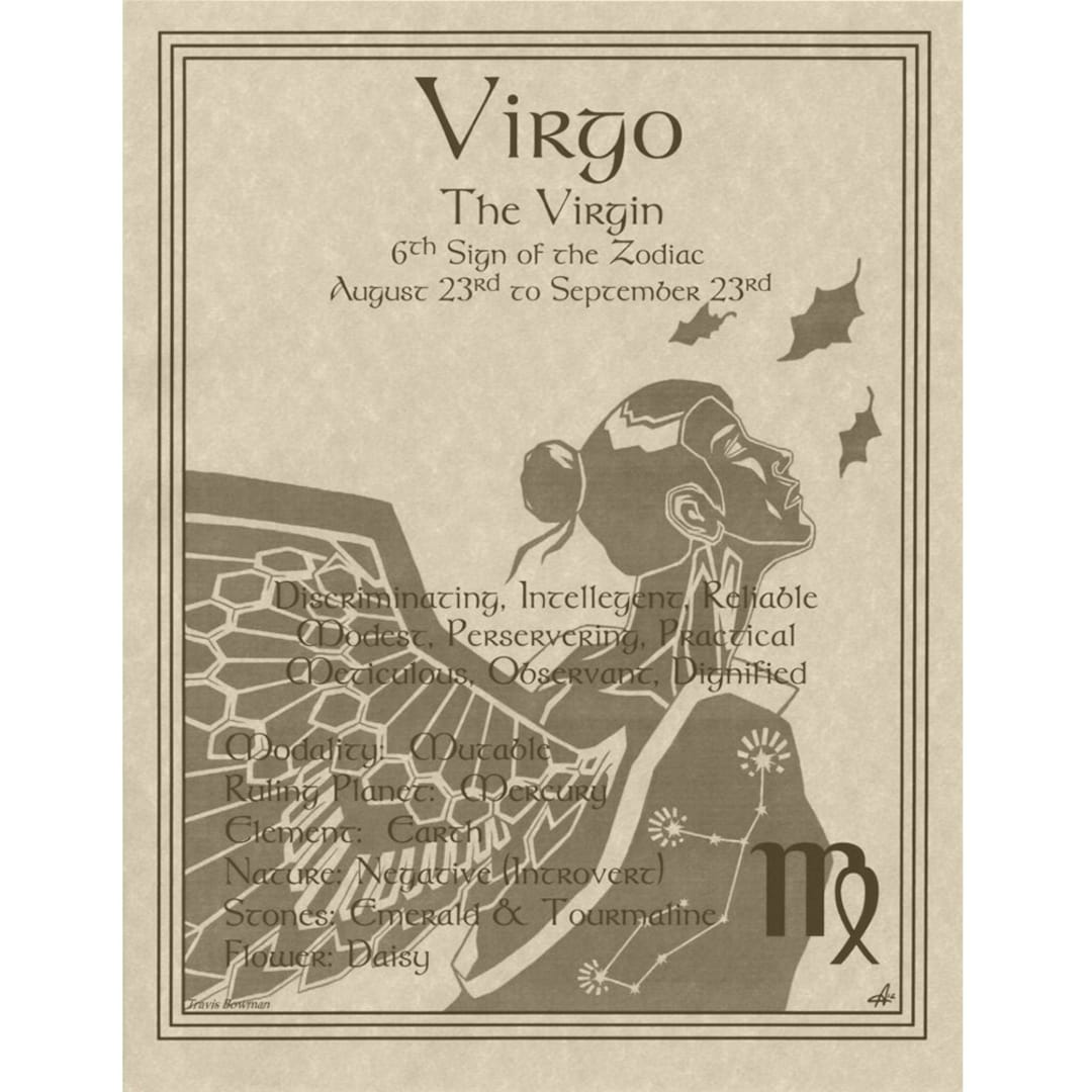 Virgo Zodiac Poster - Etsy