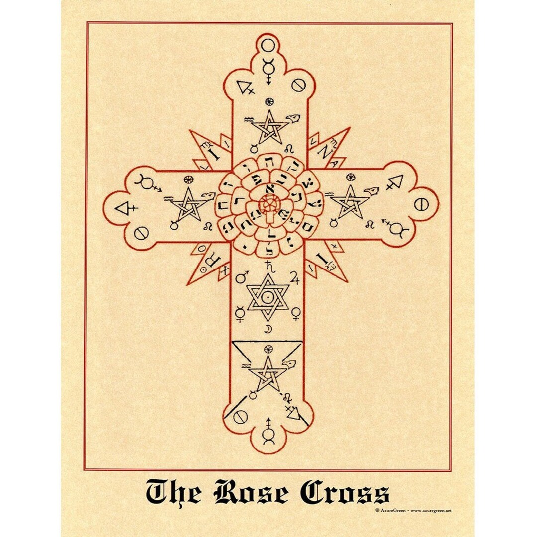 Rose Cross Poster - Etsy