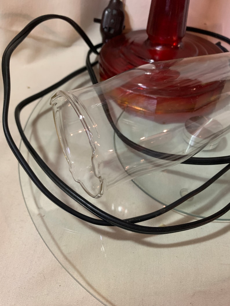 Aladdin Ruby Red Tall Lincoln Drape Lamp - Electrified - Etsy